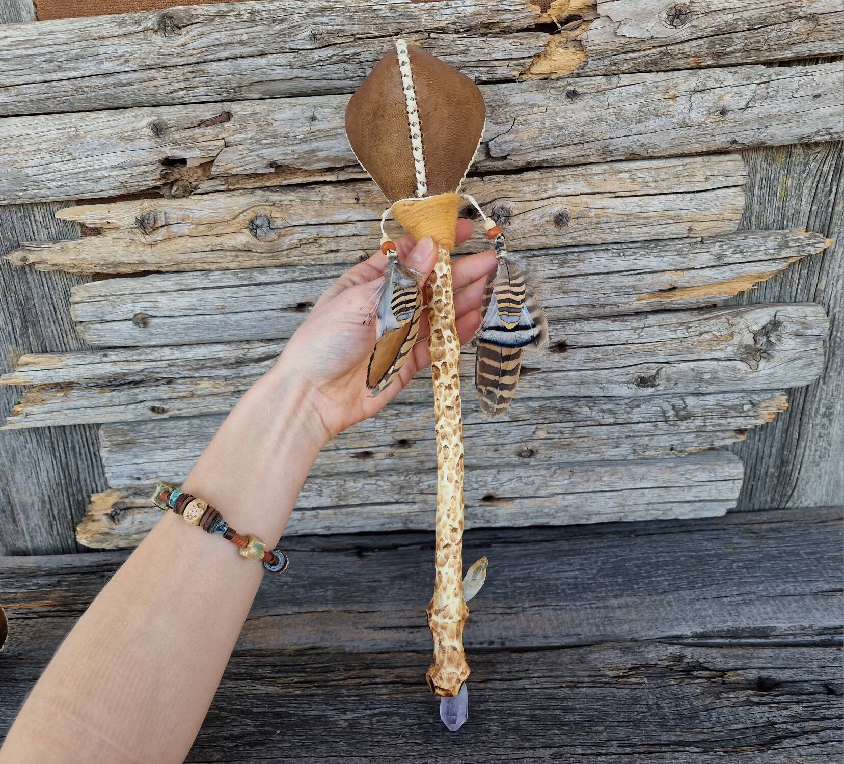 Shamanic Rattle. Unique Leather Maracas. Shamanic Tool. - Etsy