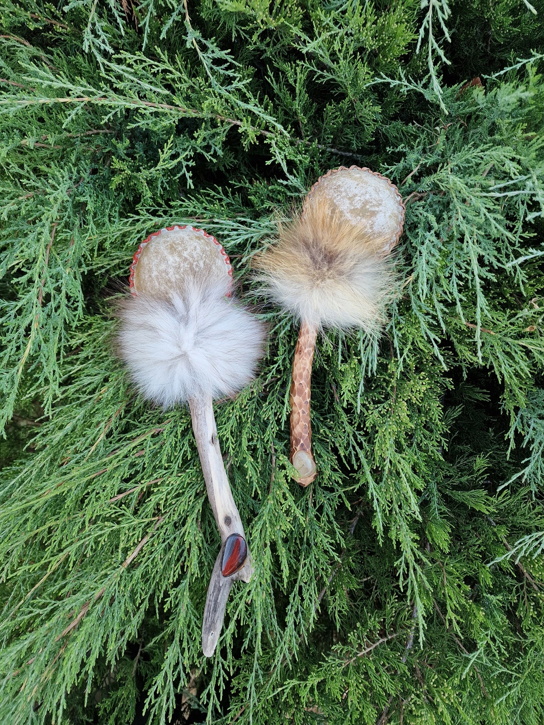 Shamanic Rattle. Unique Leather Maracas. Folk Instrument. Spiritual ...