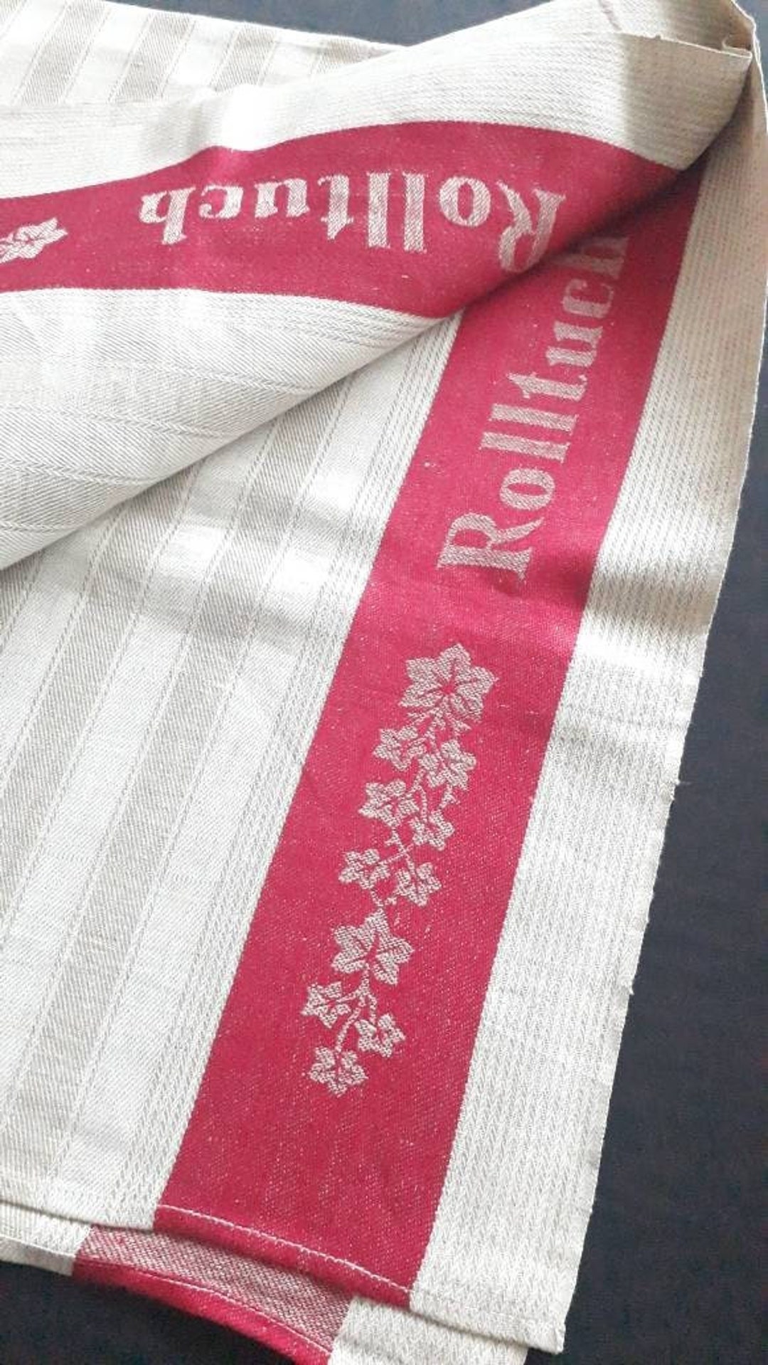 2 M Long Linen Roll Cloth With Red Border Stripes Unused - Etsy