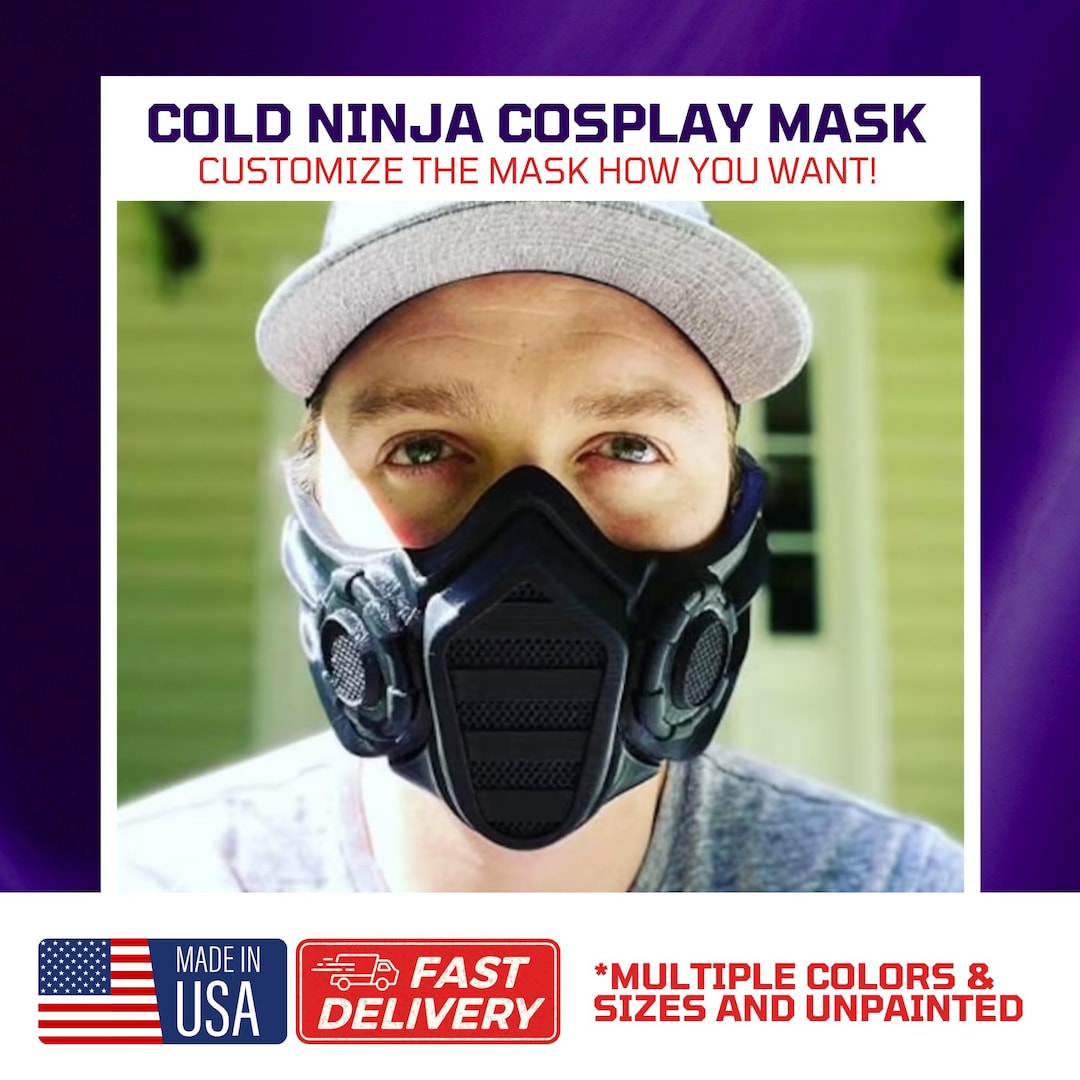 Cold Ninja Cosplay Mask by Wekster - Mortal Face Mask - Made in US ...