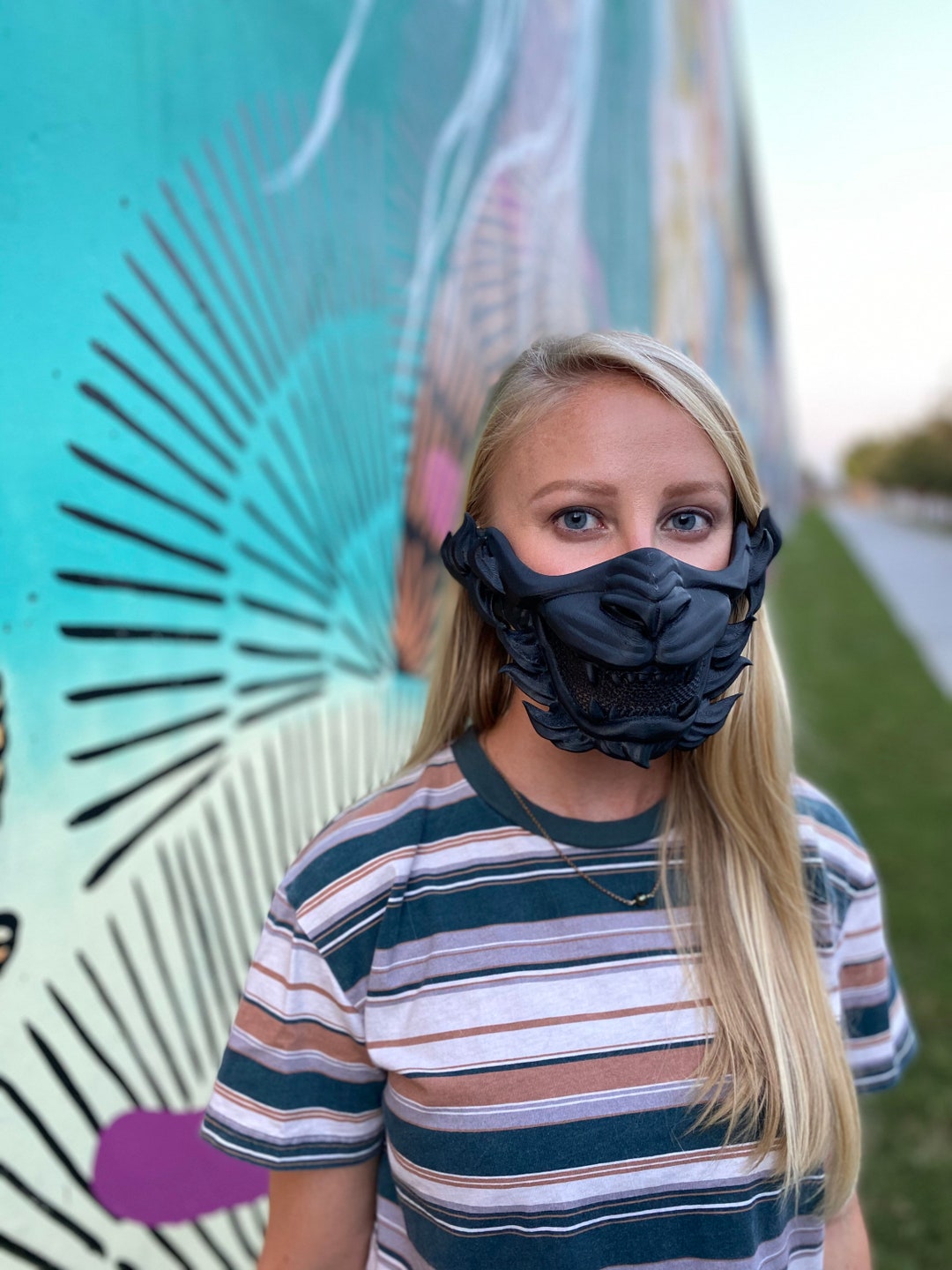 Lion Oni Cosplay Mask by Wekster - Samurai Tsushima Face Mask - Made in ...