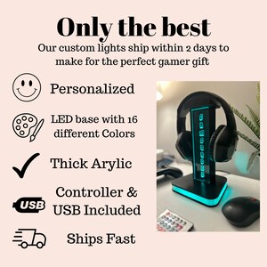 Personalized Headphone Stand,gamer Gift, 3D Night Light, Video Game ...