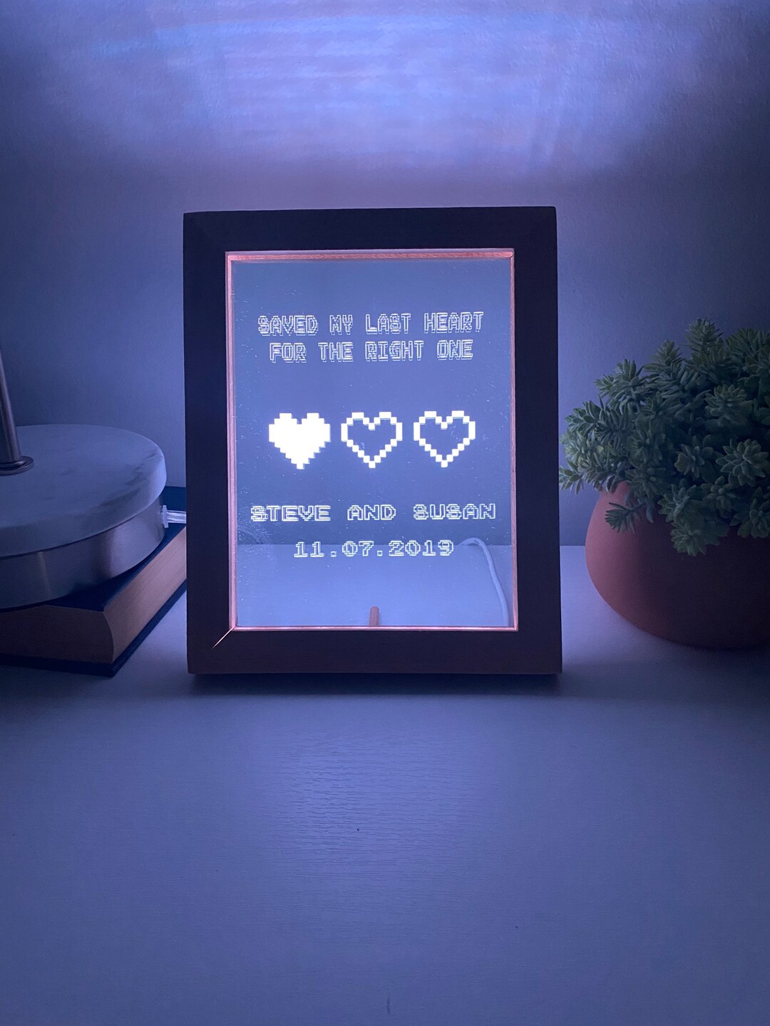 8 Bit Heart Night Light - Gamer Heart Gifts - Retro Night Light ...
