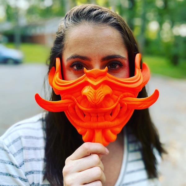 Oni Mask Half Face - Etsy