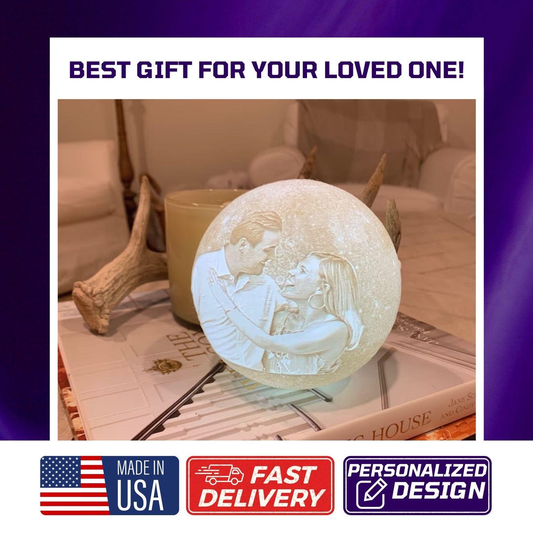 Personalized Moon Lamp - Moon Light -USA Made/shipped - Fast Shipping ...