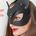Leather Cat Mask PDF Pattern With Instructions, DIY Halloween Mask ...