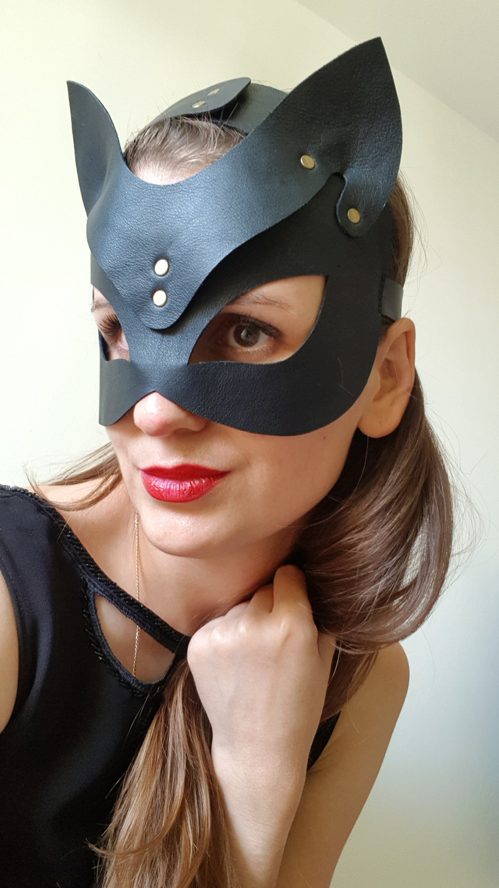 Leather Cat Mask PDF Pattern With Instructions, DIY Halloween Mask ...