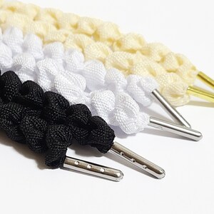 Curly Elastic Shoelaces Spiral Laces Ribbon White Black Beige Wedding ...
