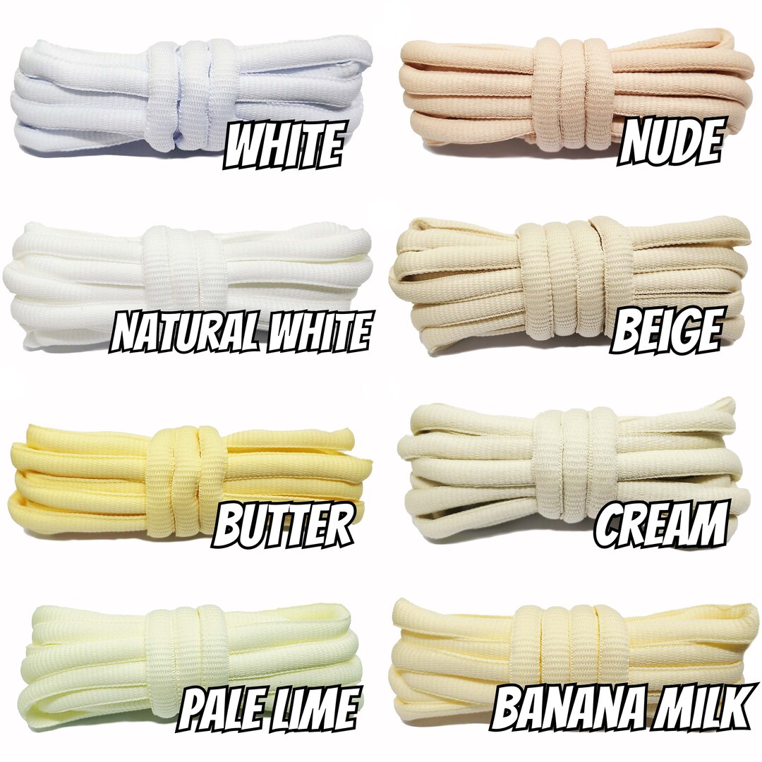 Vintage Tone SB Dunk Thick Fat Shoelaces Natural White, Butter, Nude ...