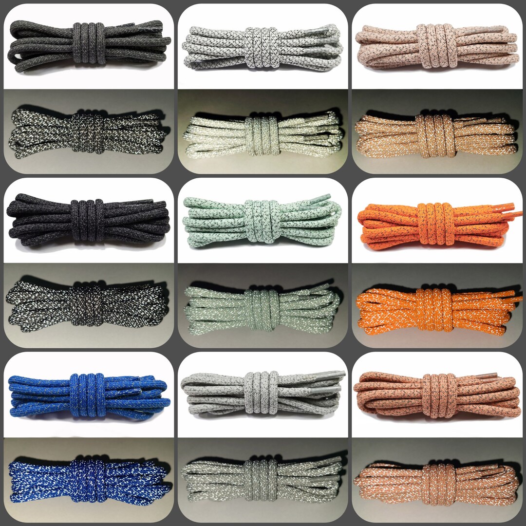Reflective Rope Shoe Laces for Yeezy Boost 350 V2 Black Deep Grey Blue ...