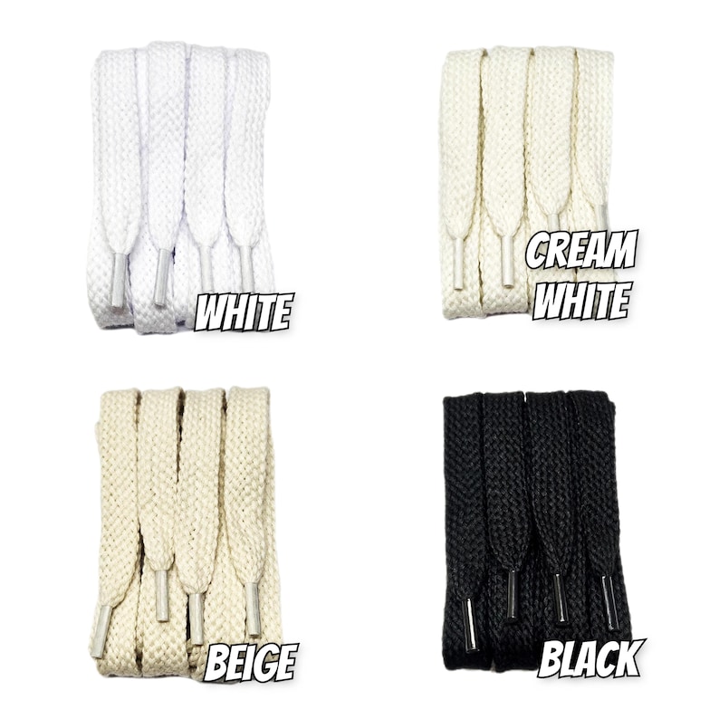15mm Wide Cotton Flat Shoelaces for Replacement Maison MMY Sneaker ...