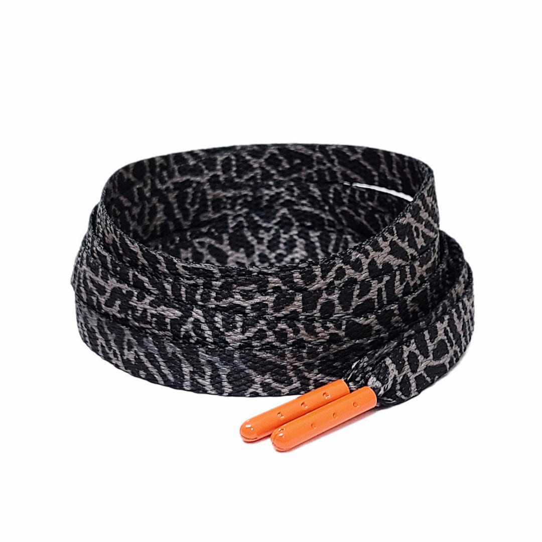 Black Elephant Print Flat Laces Fit Forair AJ Jordan 3 III "fear" - Etsy