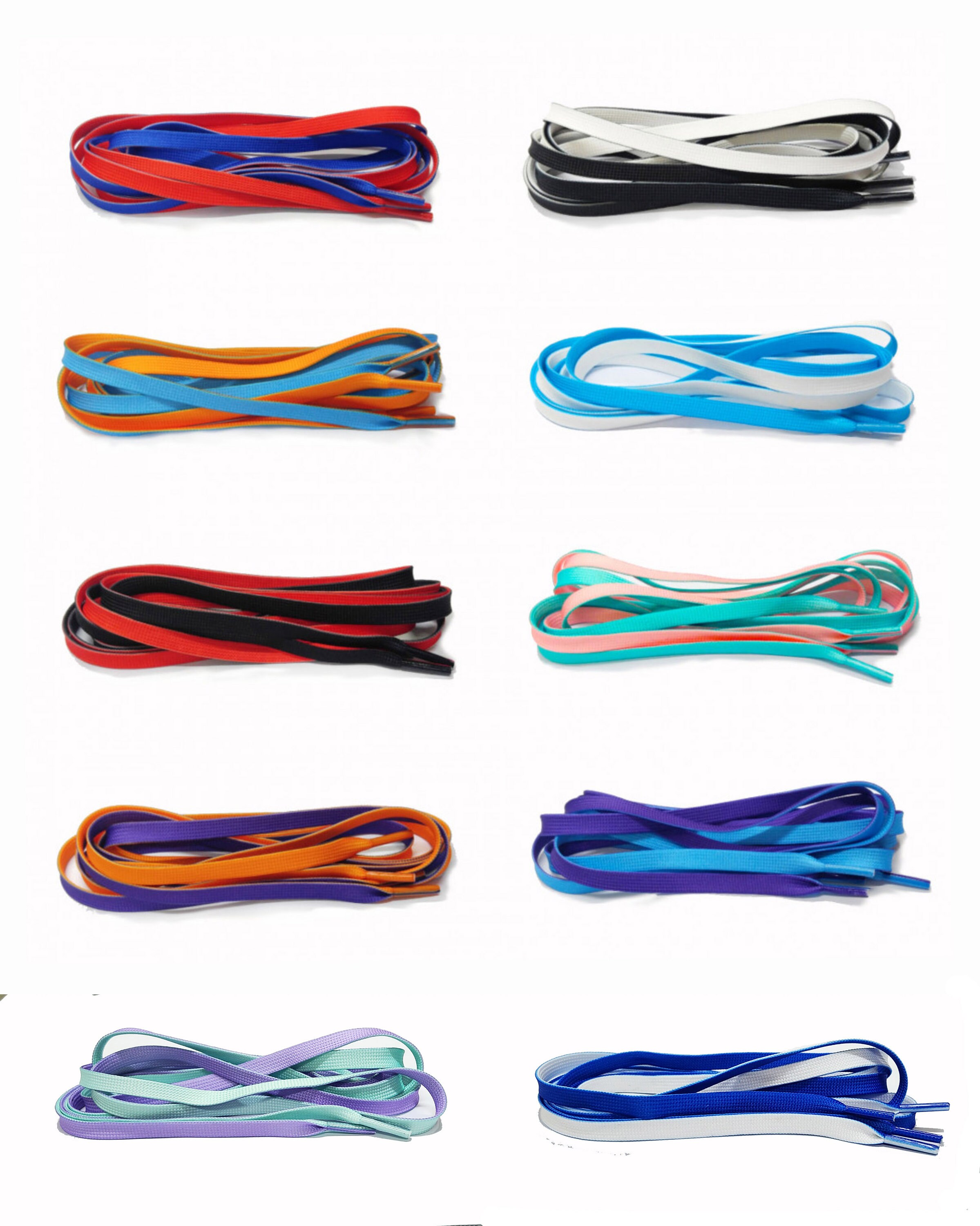 Reversible Two Tone Flat Laces for Air Max Jordan 1 Dunk High SB Force ...