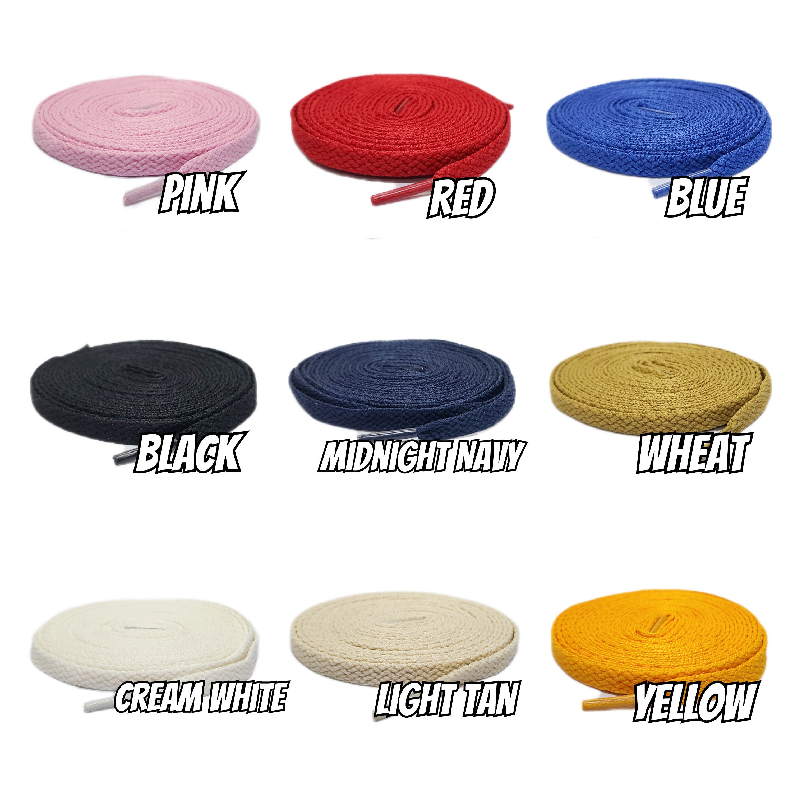 Retro '85 Basics Flat Shoe Laces for Air AJ Jordan 1 Dunk Hi Low Cream ...