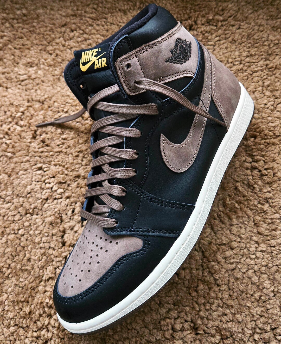 Atacadores planos de cera marrom Mocha premium para Air AJ Jordan 1 ...