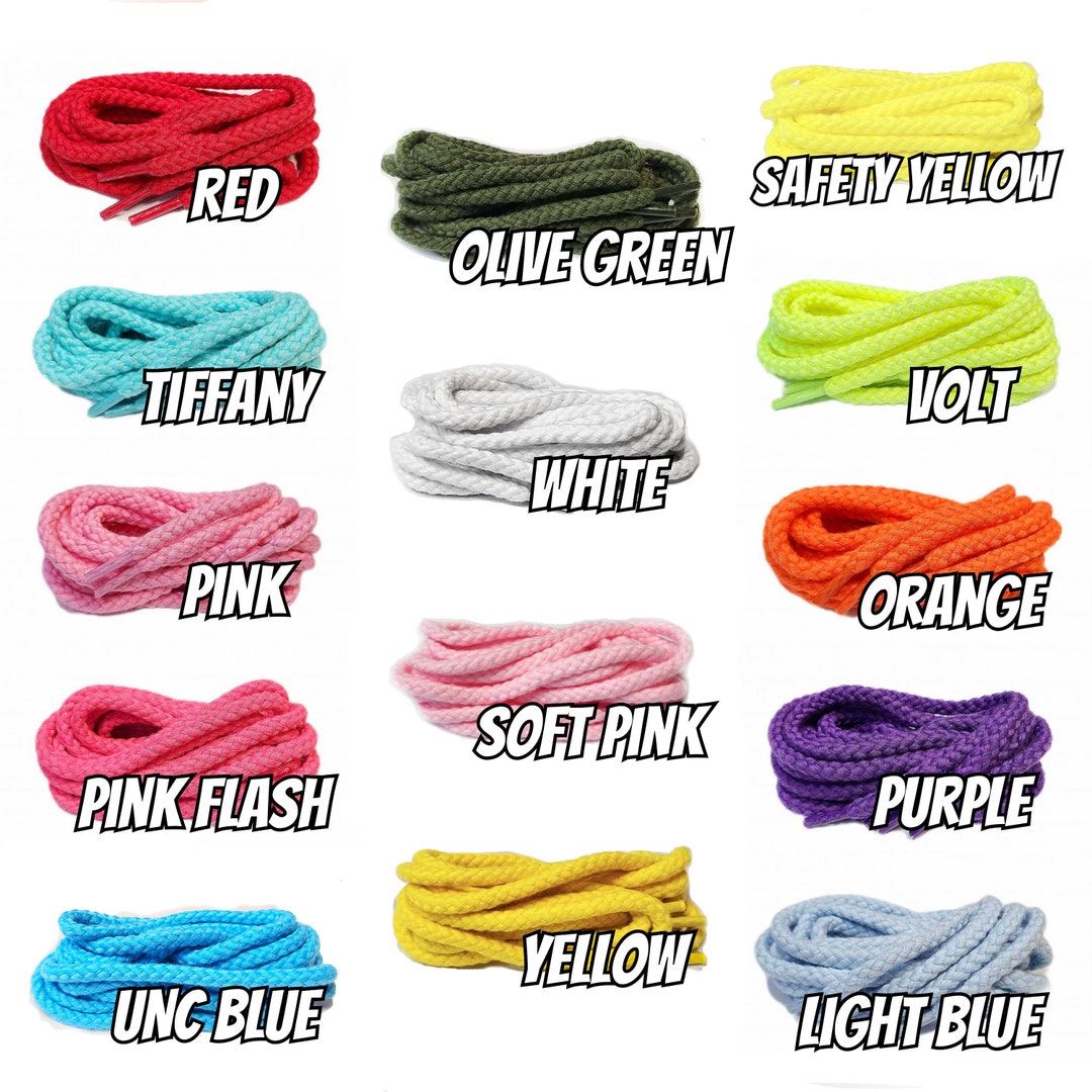 Lacets de corde tressés colorés pour Dunk SB Low High air AJ Jordan 1 ...