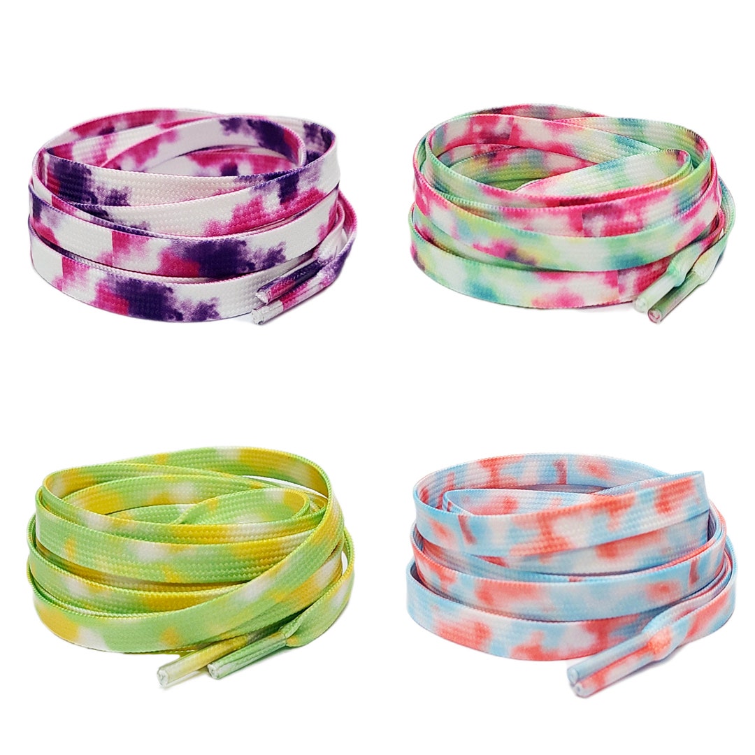 Multi-colour Tie Dye Flat Laces for Air Max Force 1 Dunk SB Shoelaces ...