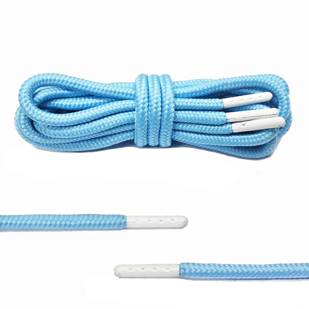 Baby Blue Rope Shoelaces With Metal Aglets for Jordan XI Legend Blue ...