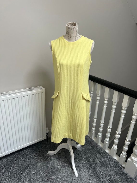 Lemon Crimplene 60's Vintage Mod dress puritan Foreve… - Gem