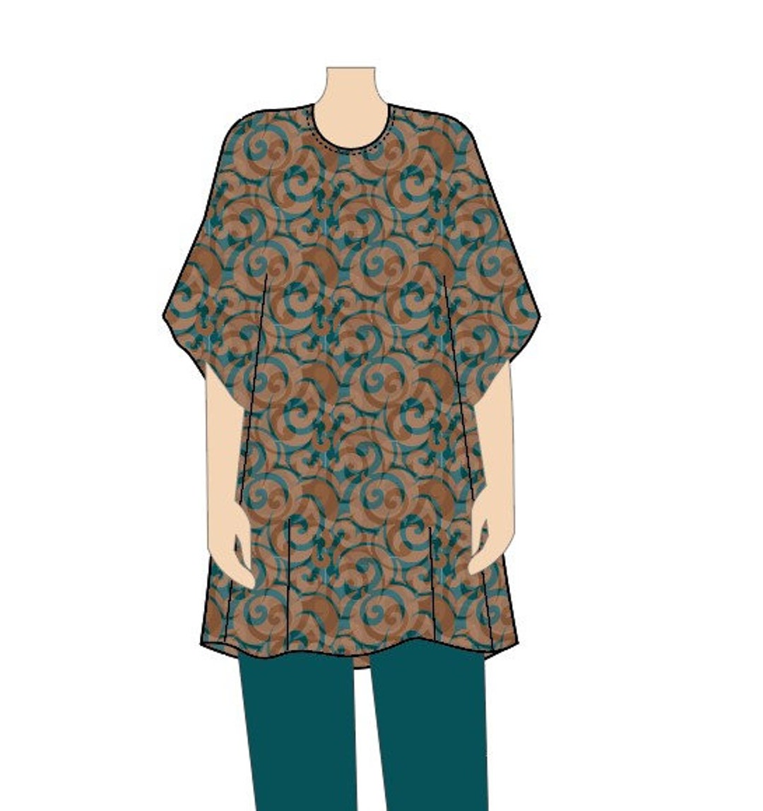 Kaftan Top Pdf Pattern and Instructions. Sizes XS 4XL Beginner Friendly ...