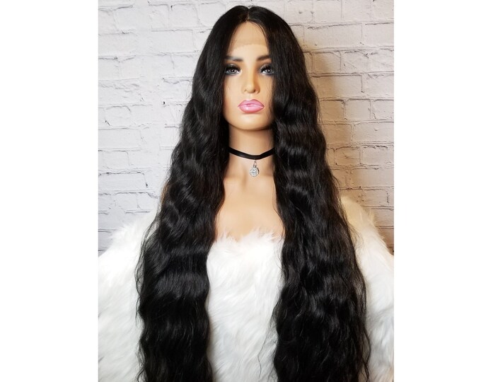 Jules Ultra Long 5 Feet Wig Sleek Wig Long Wig Jet Black Wig Lace ...