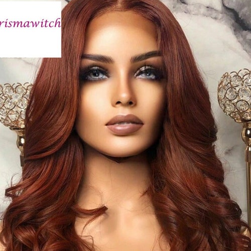 Brown Chestnut Human Hair Wig Reddish Brown Curly Remy Wig | Etsy