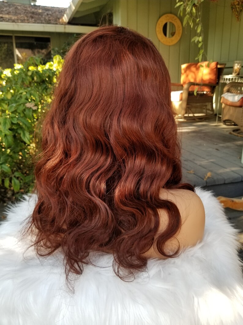 Brown Chestnut Human Hair Wig Reddish Brown Curly Remy Wig - Etsy