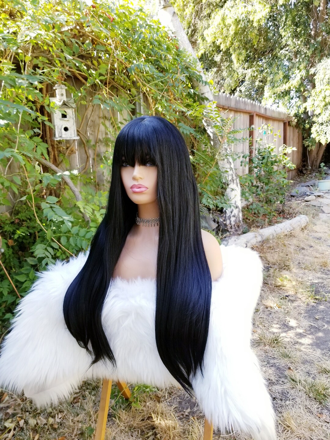 Long Black Wig With Bangs, Wednesday Addams Cosplay Wig, Straight ...