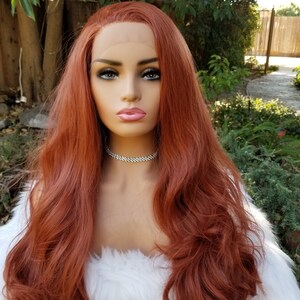 Ginger Copper Lace Front Curly Wig Synthetic Wig Triss - Etsy