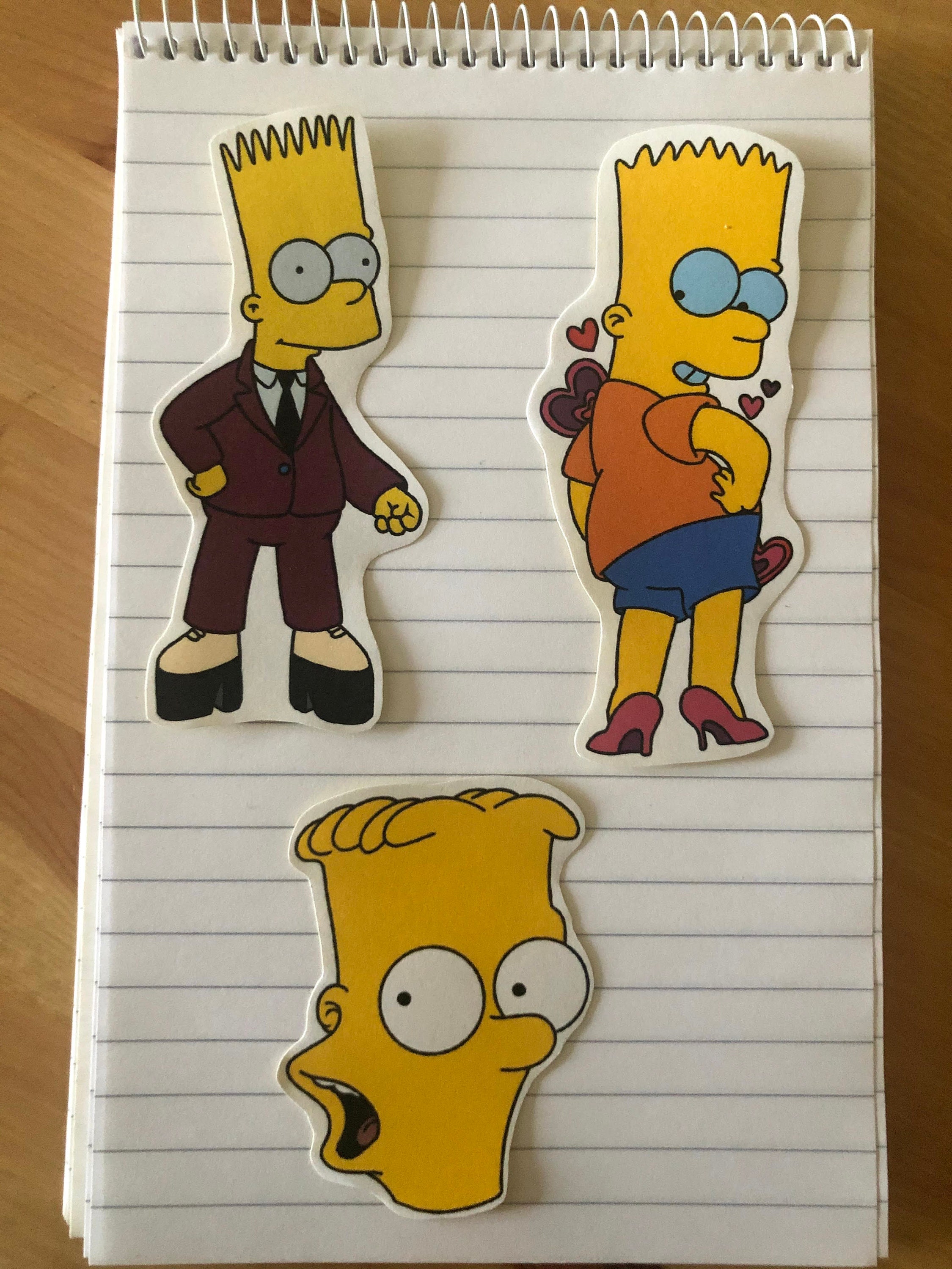 Bart Simpson Vinyl Covered Sticker Set Etsy