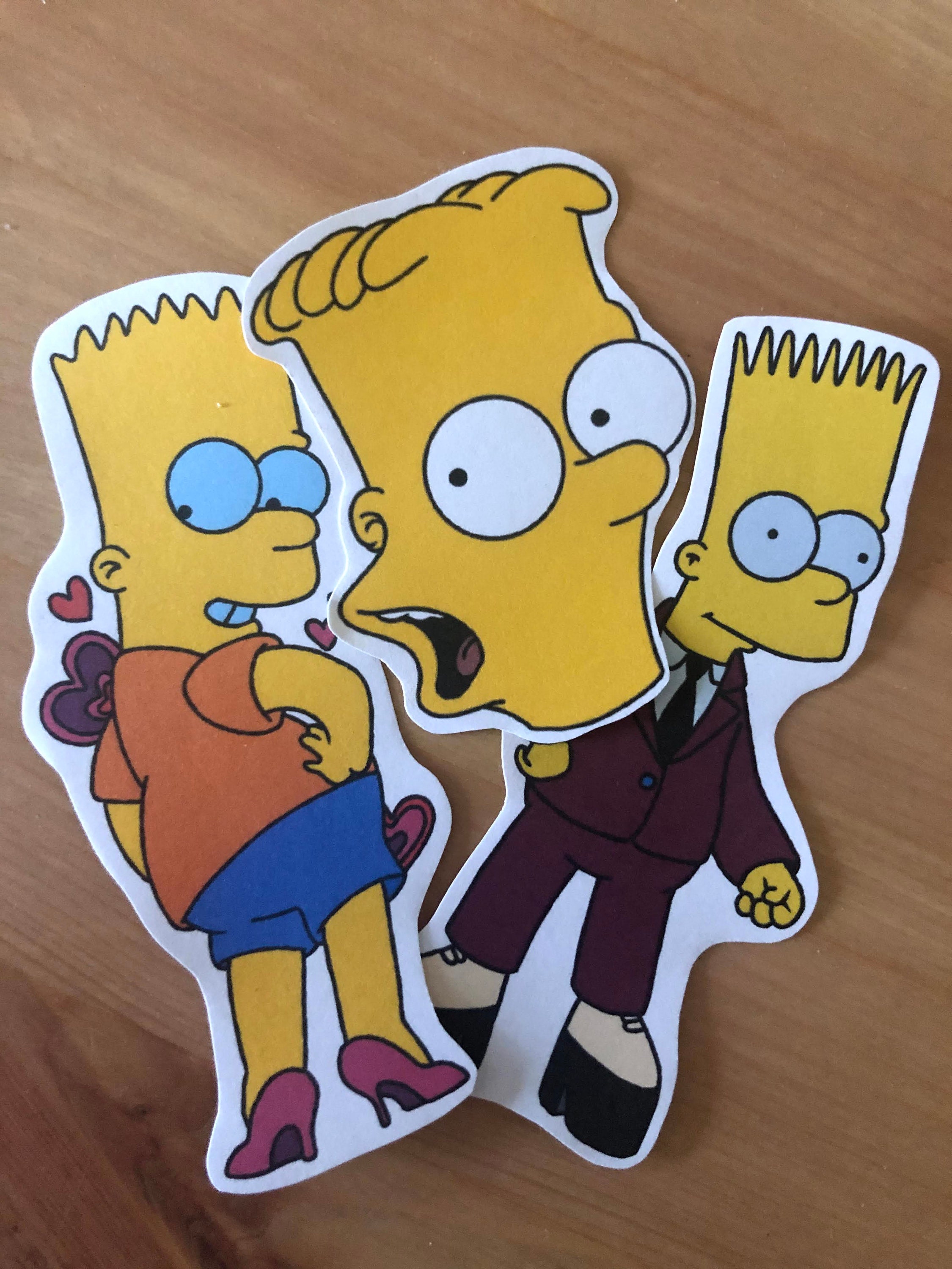 Bart Simpson Vinyl Covered Sticker Set | Etsy