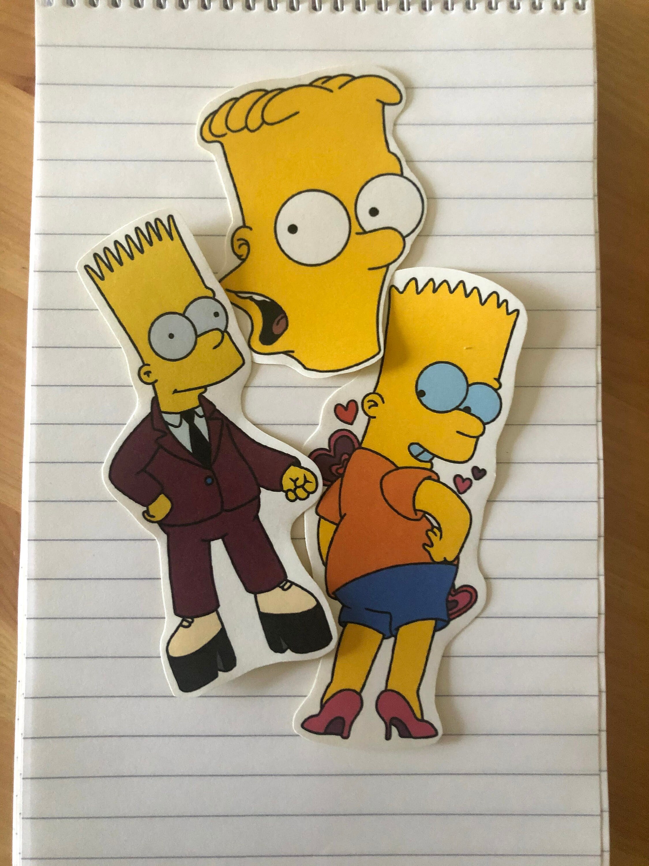 Bart Simpson Vinyl Covered Sticker Set Etsy