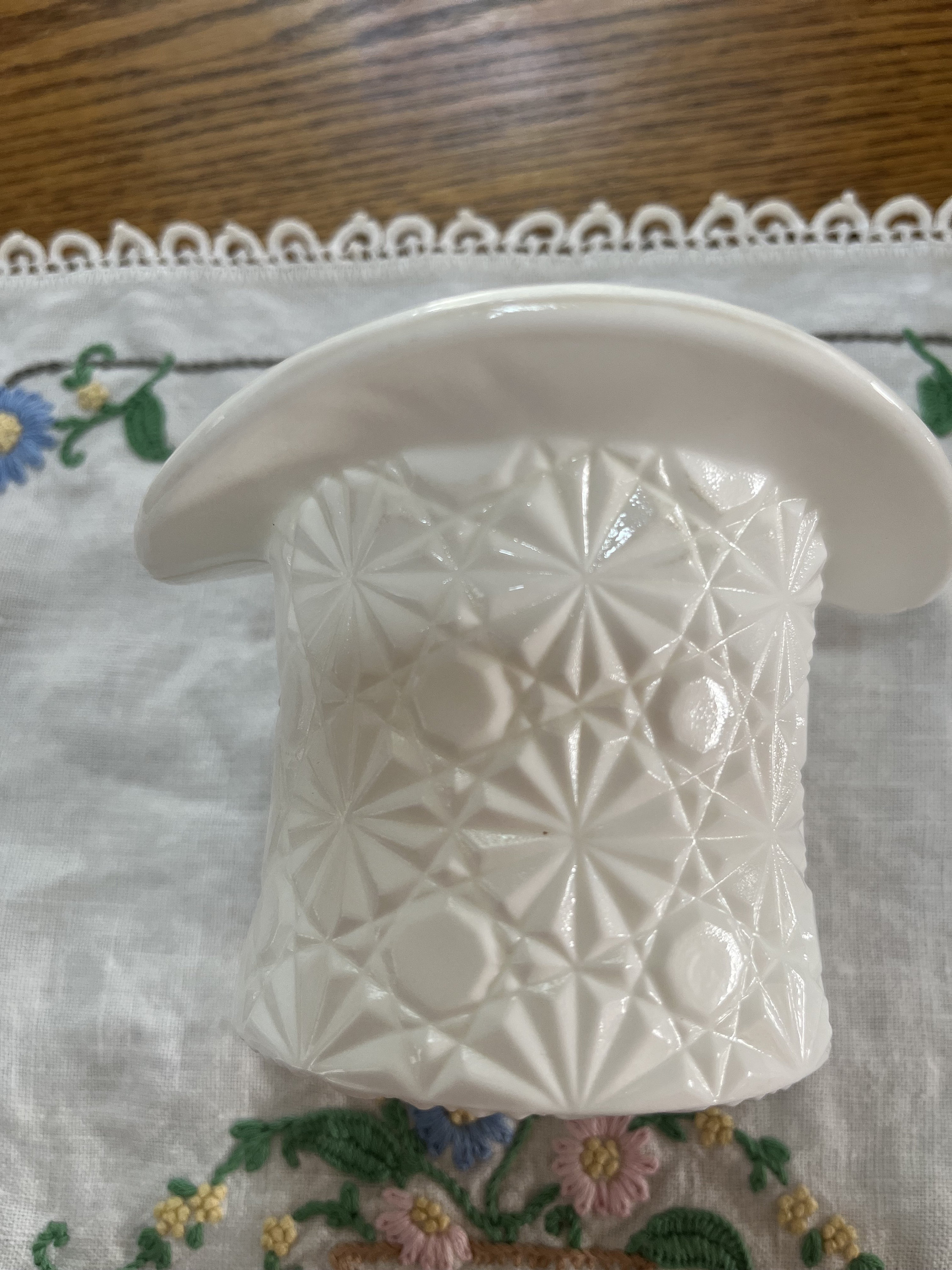 FENTON top Hat Vintage Milk Glass Opaque White daisy & - Etsy