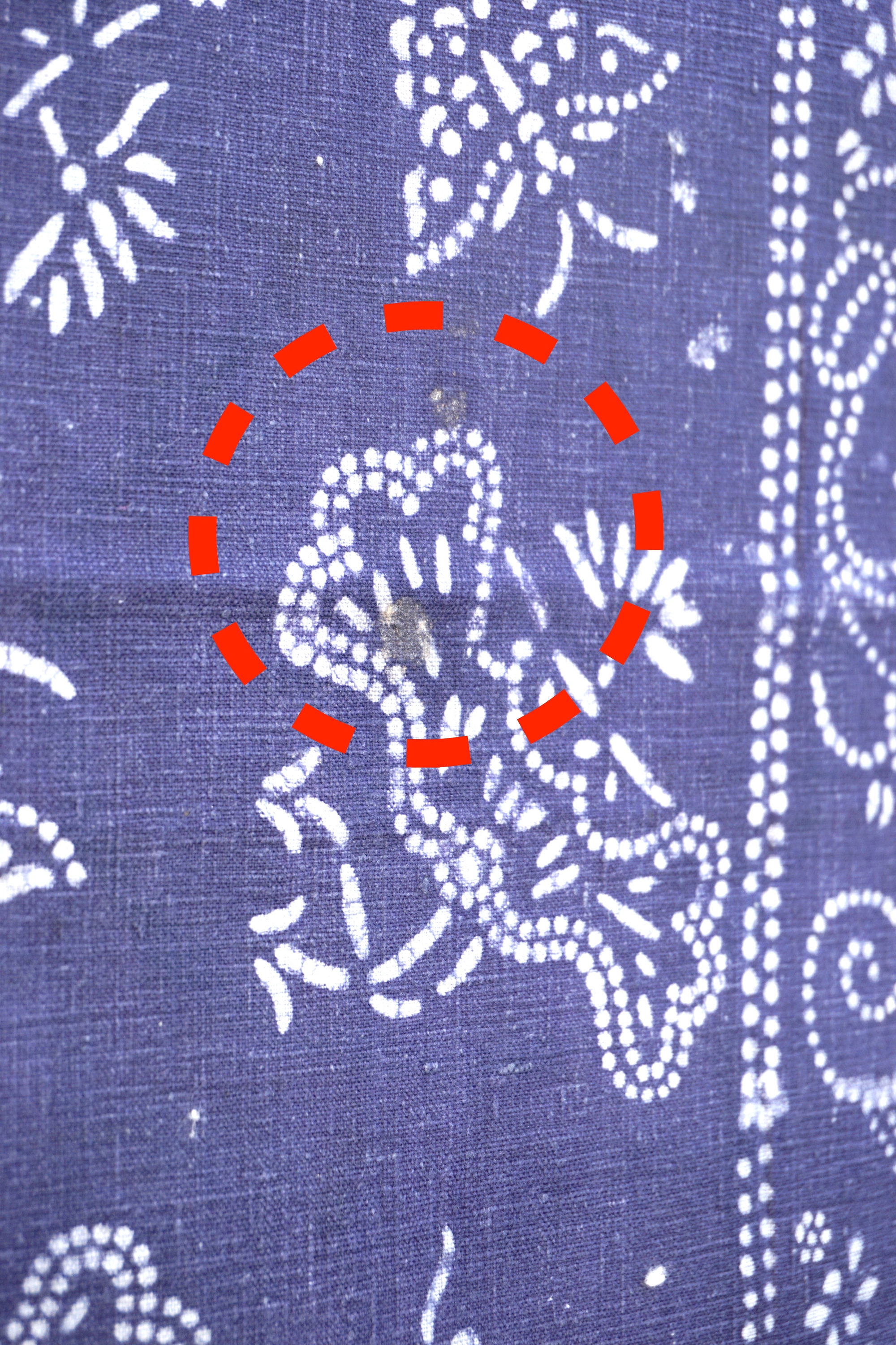 INDIGO BATIK Vintage Chinese Paste Resist Dyed Fabric Folk Textile #756 ...