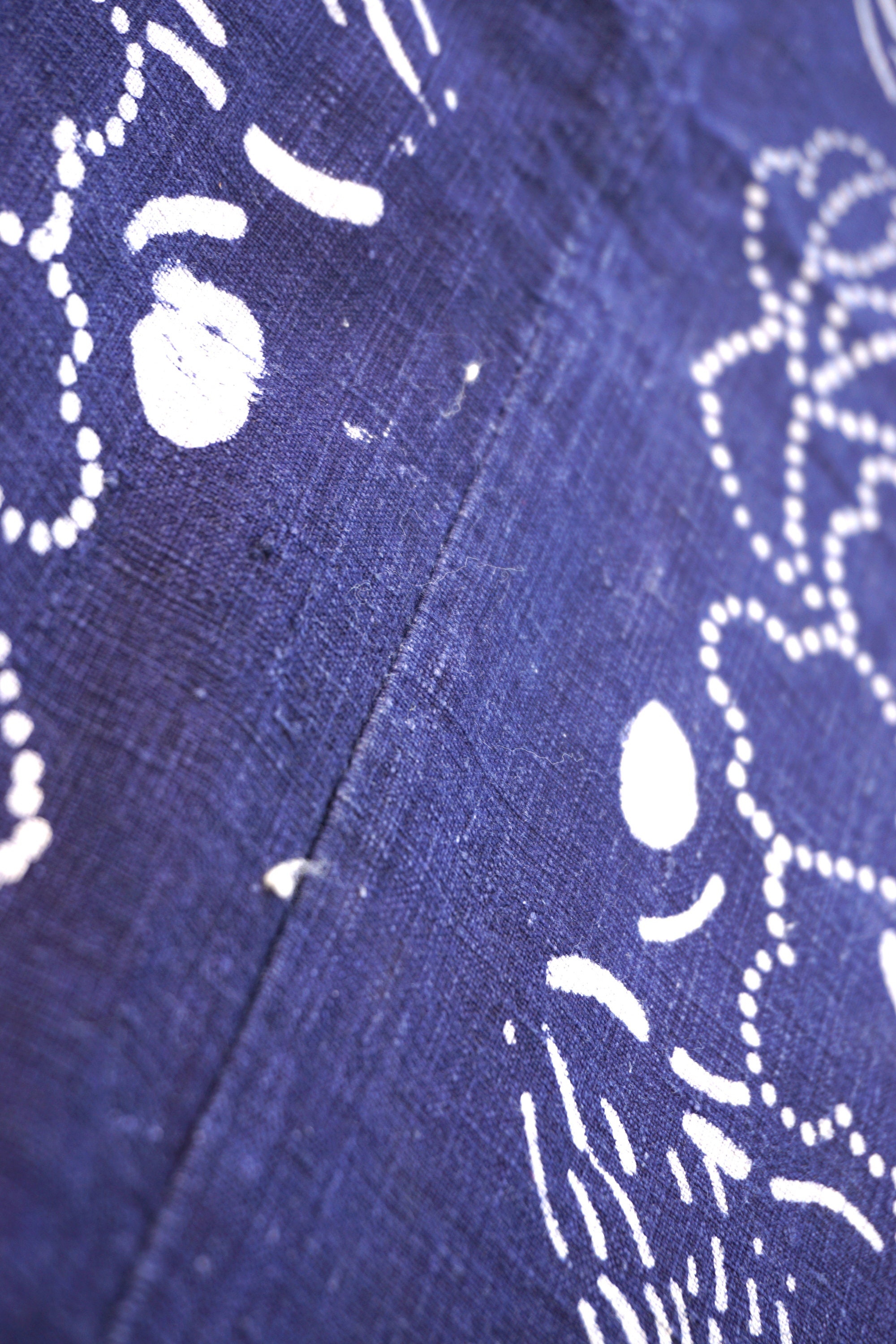 INDIGO BATIK Vintage Chinese Paste Resist Dyed Fabric Folk | Etsy