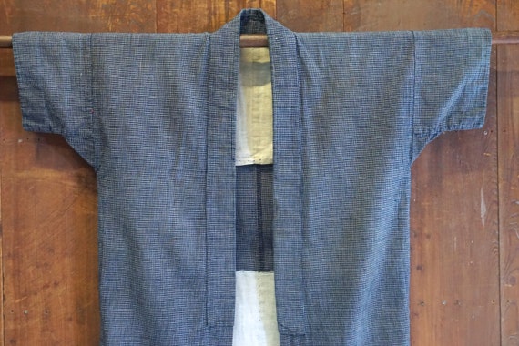 LARGE SIZE! Vintage Japanese Indigo Work kimono #168 - Gem
