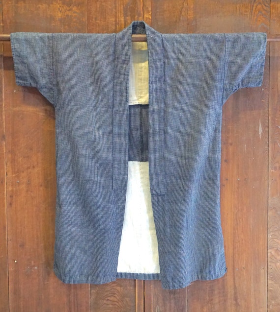 LARGE SIZE! Vintage Japanese Indigo Work kimono #168 - Gem