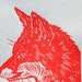 Original Handprinted Linocut Fox - Etsy