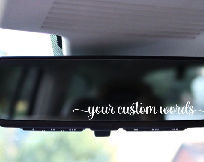 Custom Words Decal Rear View Mirror, Visor, Laptop Sticker Personalized ...