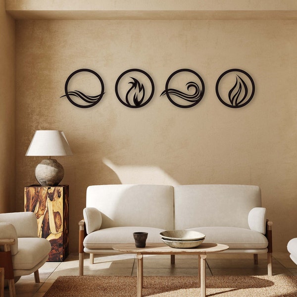 Four Elements Art Wood Wall Decor - Etsy