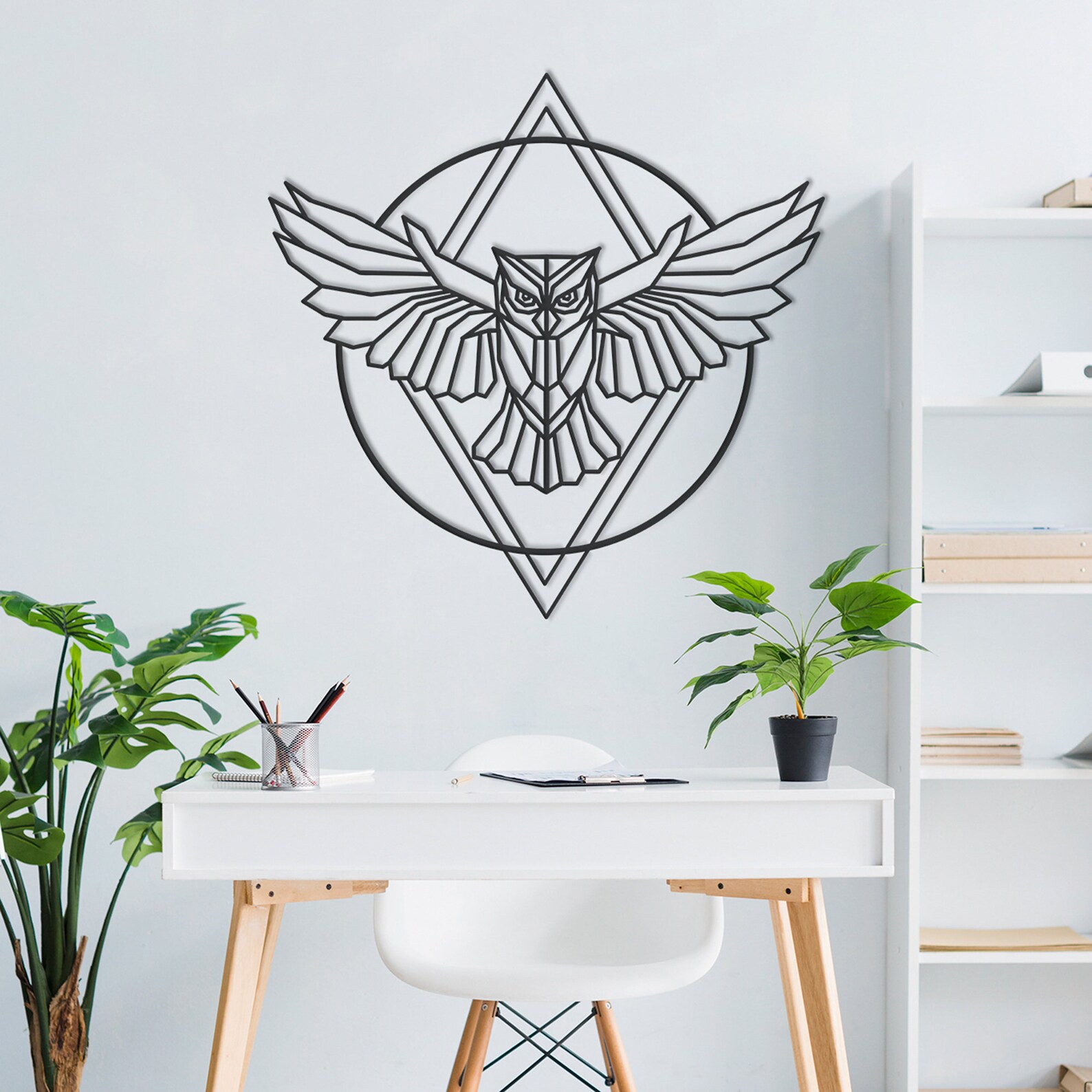 Owl Wall Art Metal Wall Decor Metal Wall Art Geometric Wall | Etsy