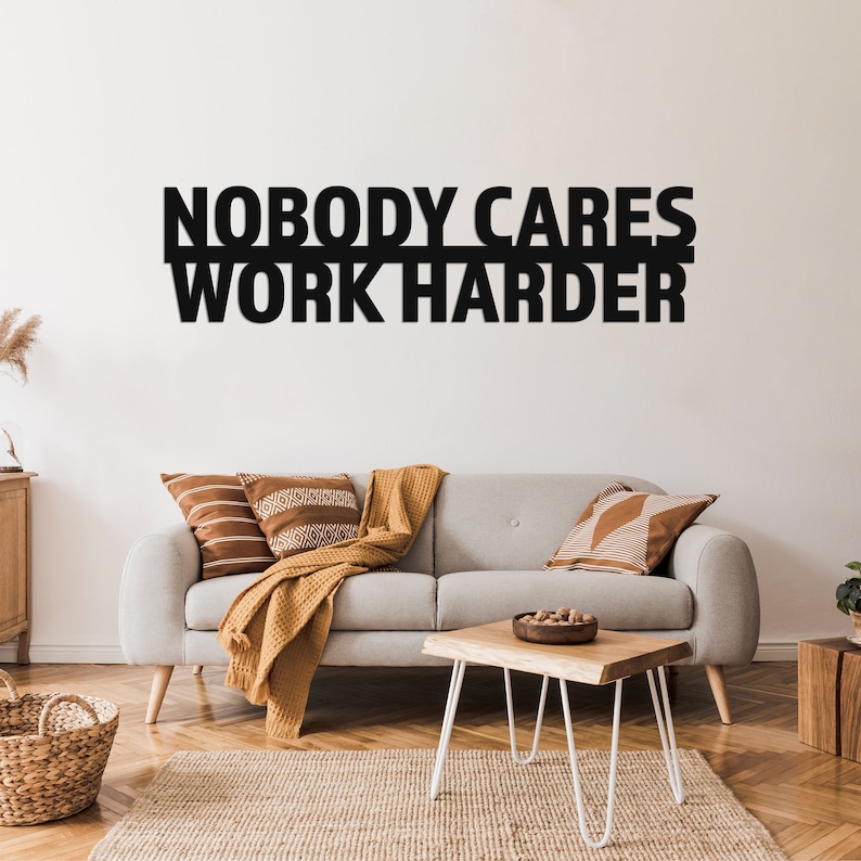 Nobody Cares Work Harder Sign, Metal Workout Sign, Home Gym Decor ...