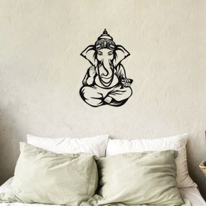 Ganesha Metal Wall Art, Spiritual Wall Decor, Ganesha Wall Decor, Lord ...