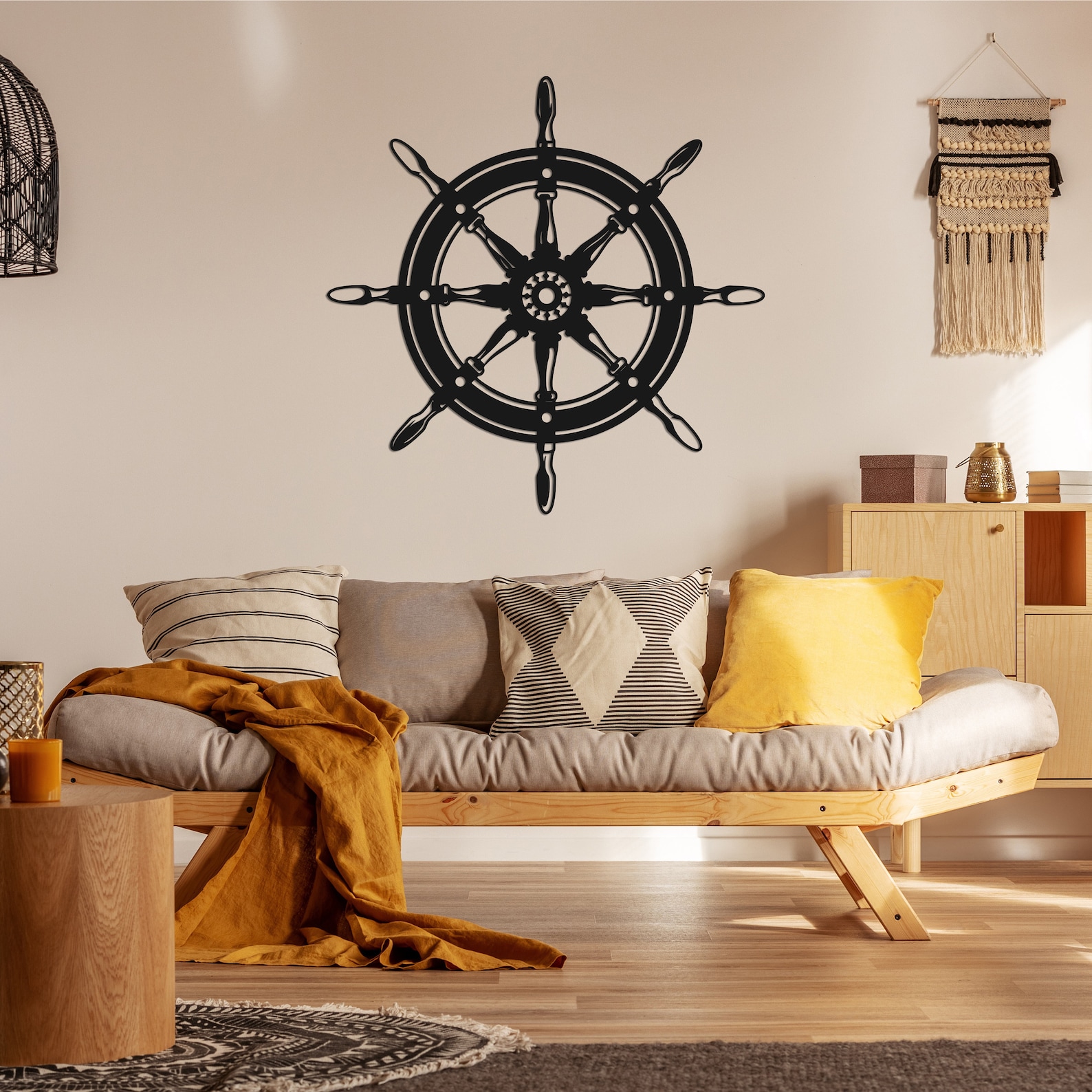 Ship Wheel Metal Wall Decor, Decorative Ships Wheel, Ocean Wall Art ...
