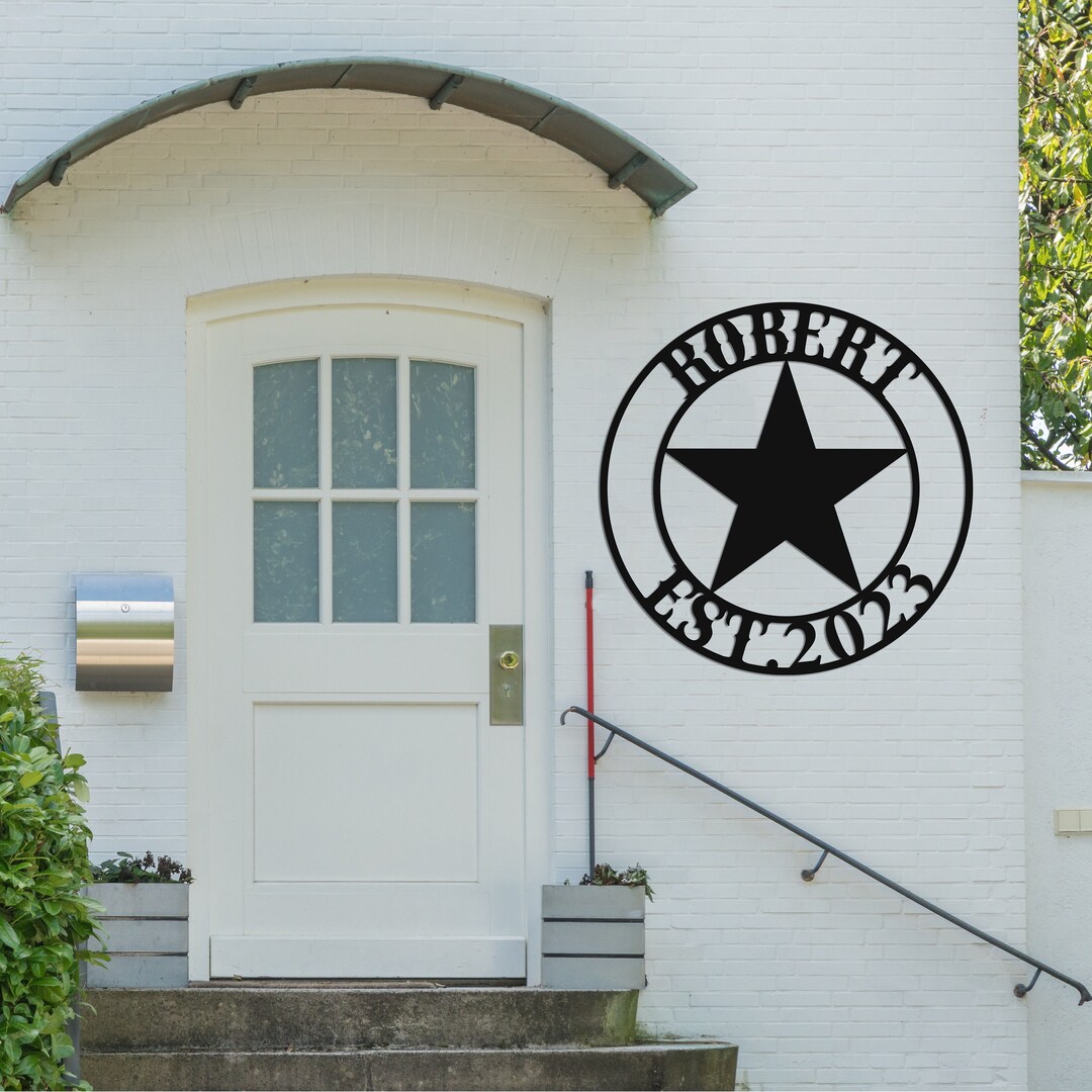 Texas Star Personalized Sign, Western Family Name Metal Sign, Custom ...