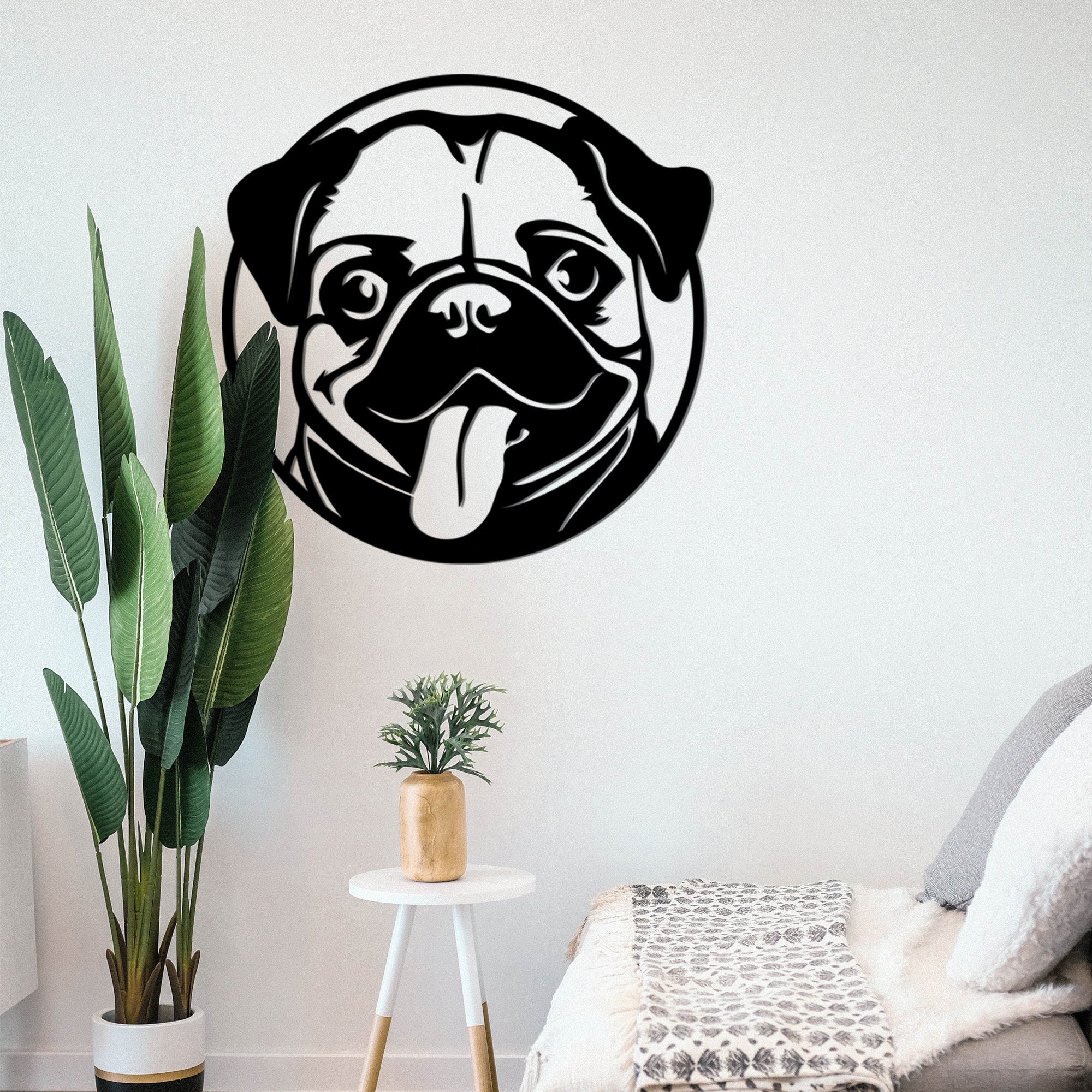 Pug Wall Decor Metal Wall Art Metal Wall Decor Metal Wall - Etsy