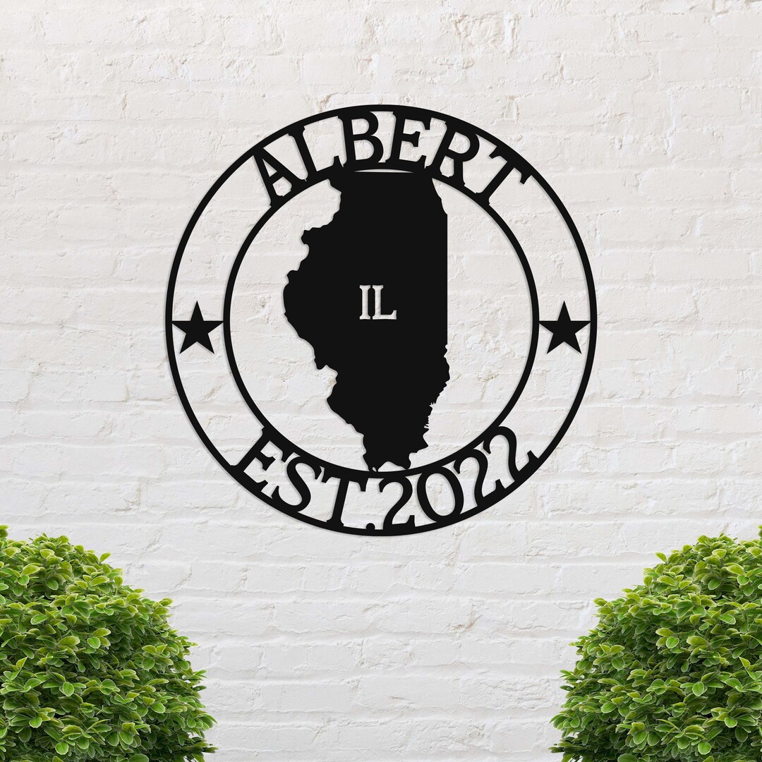 Illinois Custom Metal Sign, Il State Sign, Illinois Welcome Sign, Metal ...