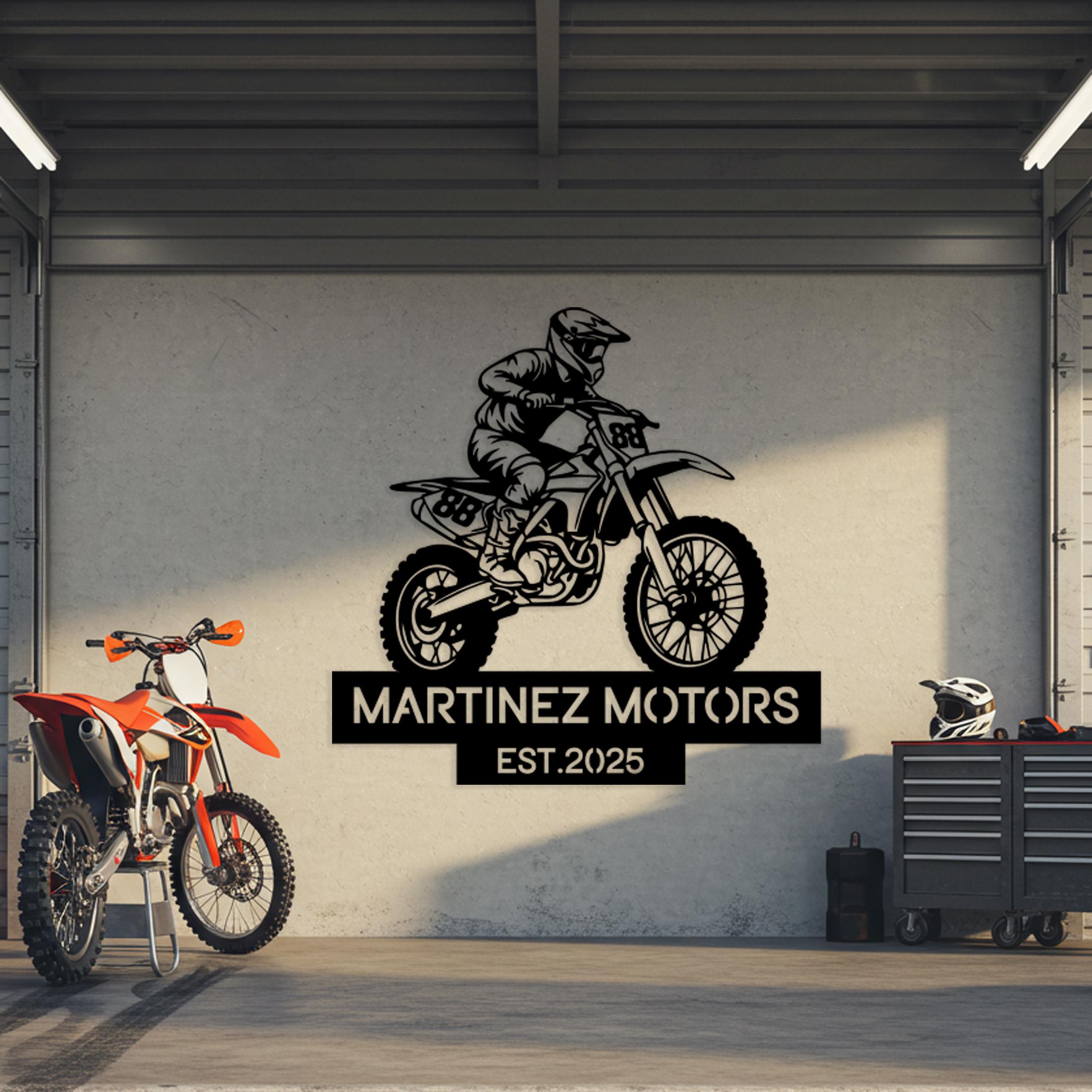 Custom Motocross Metal Sign, Dirt Bike Rider Wall Art, Personalized Off ...