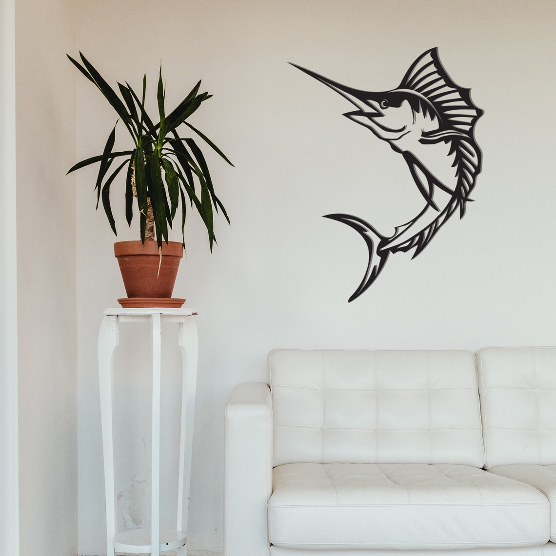 Swordfish Metal Wall Decor Metal Wall Art Minimalist Design - Etsy
