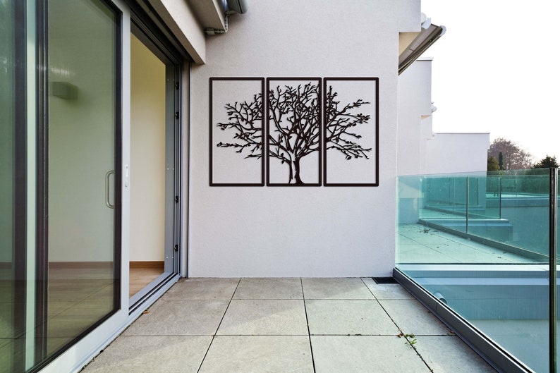 Tree Panel Metal Wall Decor Modern Living Room Wall Decor | Etsy